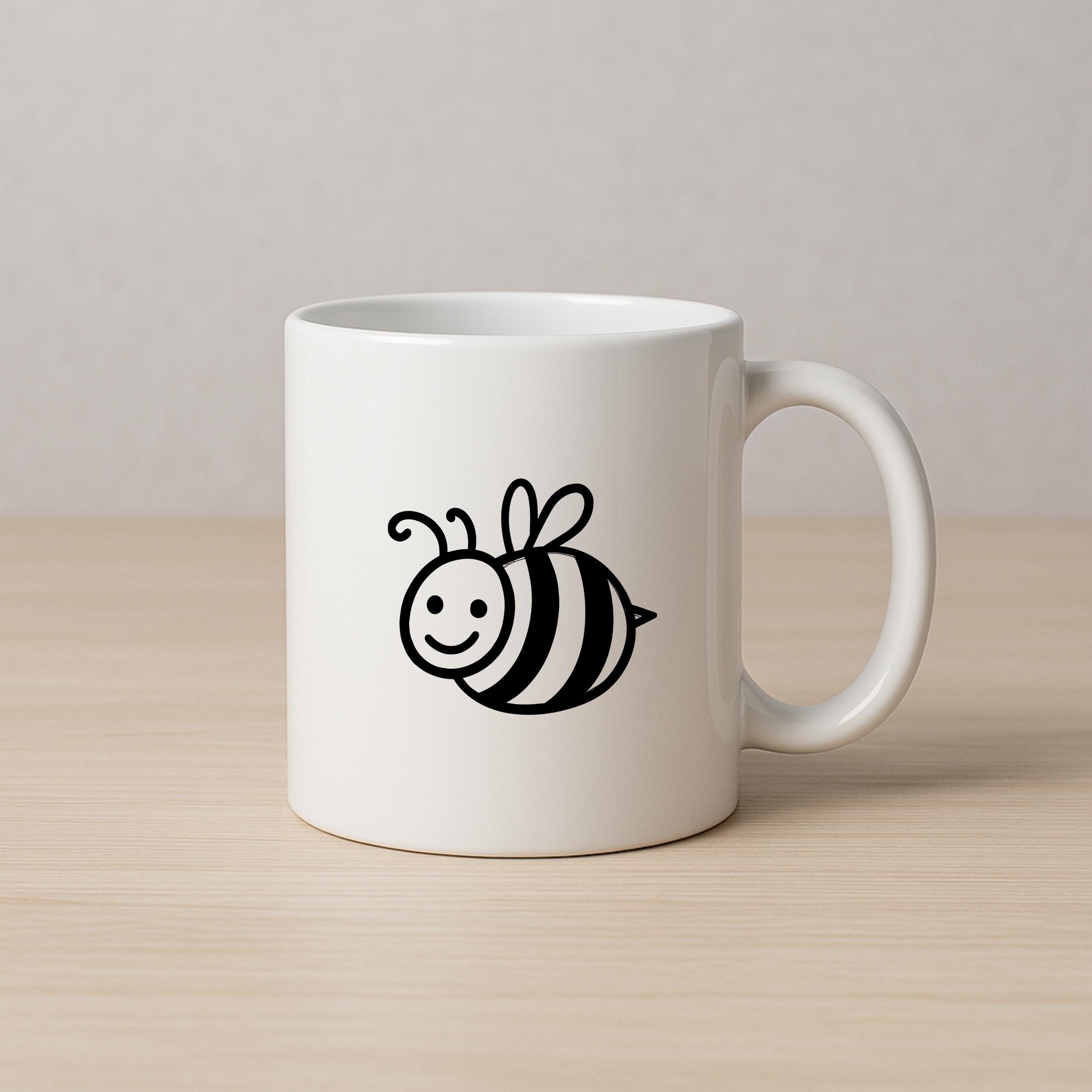 Cute Bumblebee SVG PNG JPG – Smiling Bee Line Art for Kids Crafts ...