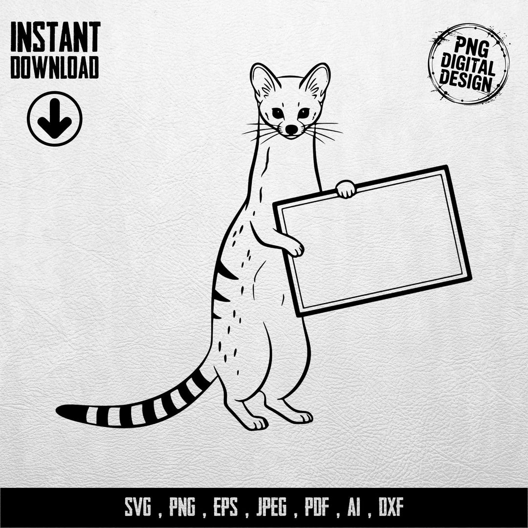 Mongoose Holding Sign Digital Svg Png Eps Dxf - Animal Vector Graphics ...