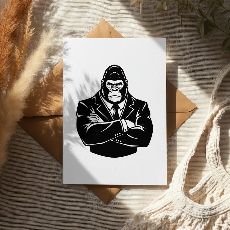 Gorilla Boss SVG, Digital Download, Gorilla in Suit Clipart, Office ...