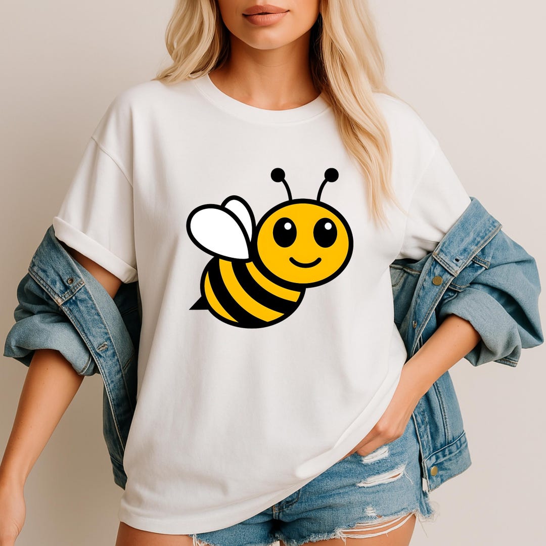 Cute Cartoon Bee PNG – Smiling Bumblebee Clipart for Kids, Digital ...