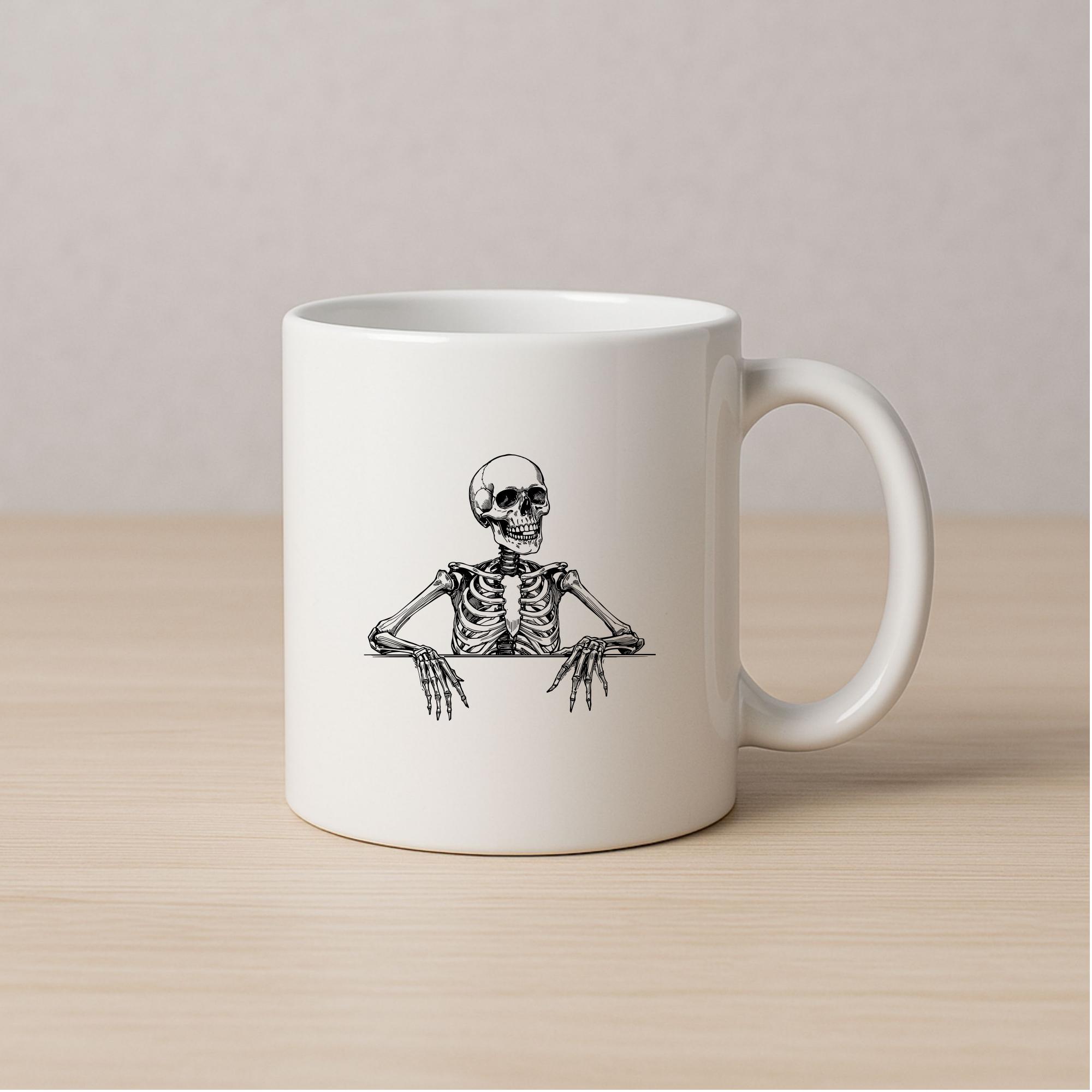 Skeleton Peeking SVG PNG JPG – Creepy Human Skeleton Drawing, Horror ...