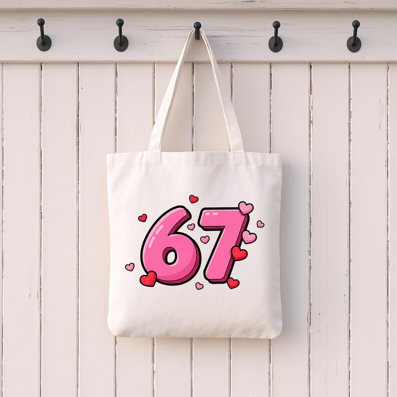 Cartoon Pink 67 Meme PNG - Cute Heart Theme 6 7 Trend, Viral Meme ...