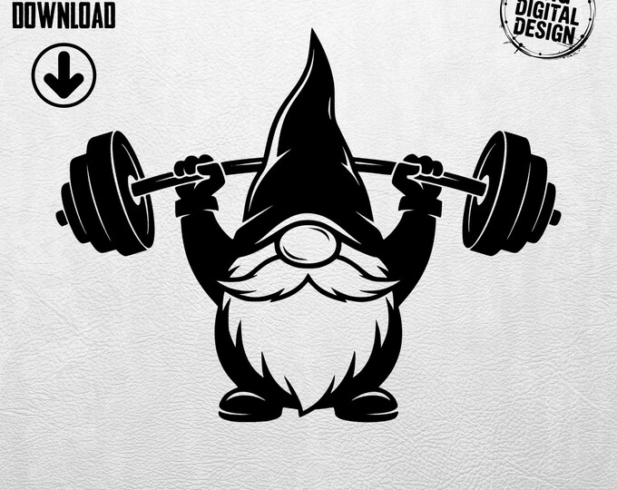 Gnome Bodybuilder SVG, Garden Gnome SVG, Nordic Gnome Svg, Gnome ...