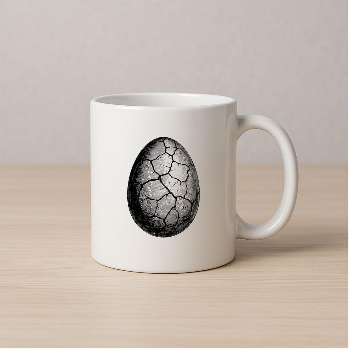 Cracked Egg SVG PNG JPG – Detailed Broken Egg Illustration in Etching ...