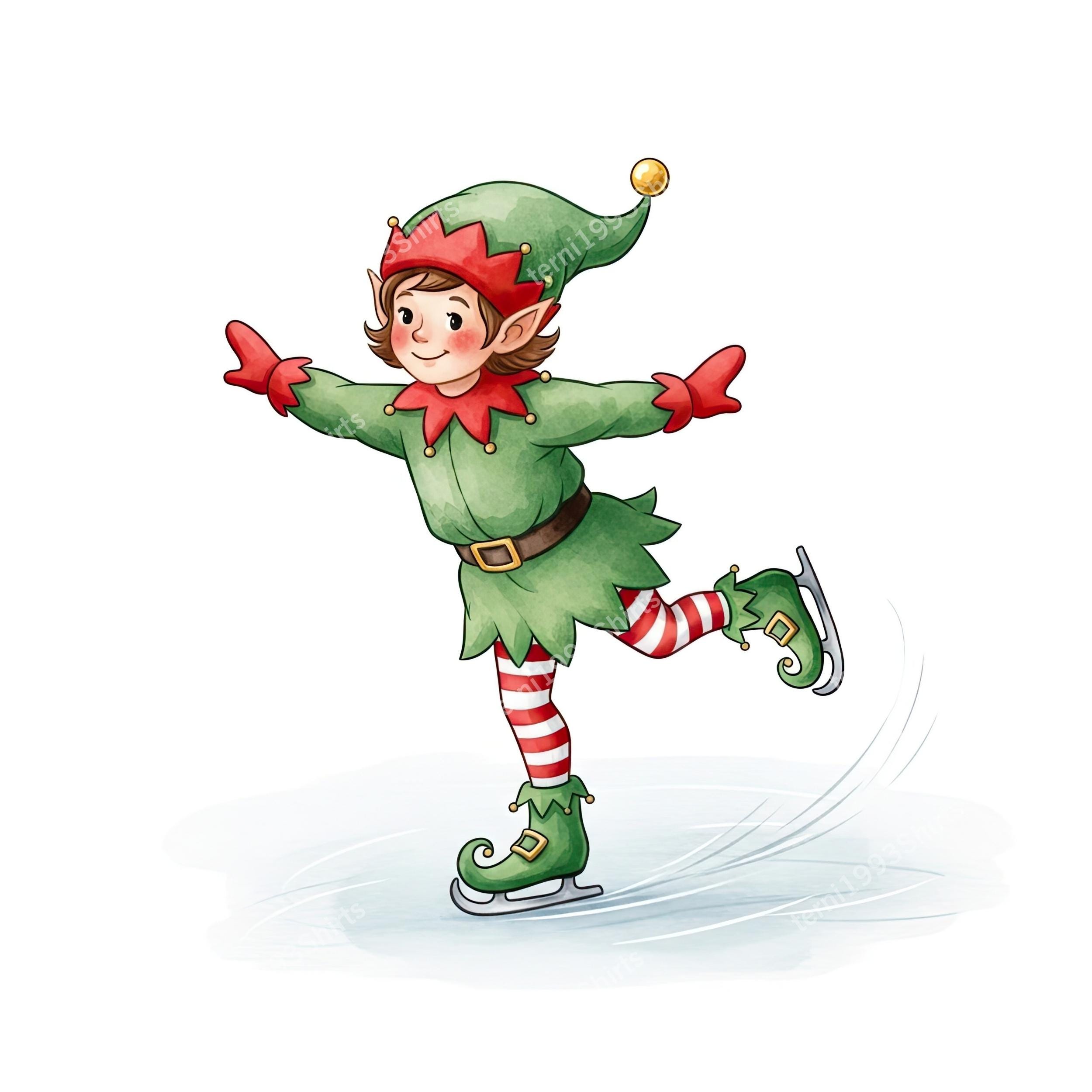 20 Christmas Elf Watercolor Clipart Bundle - Christmas Elf JPG Digital ...