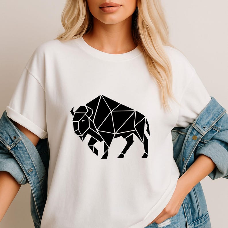 Geometric Buffalo SVG PNG JPG – Polygon Bison Vector, Abstract Animal ...