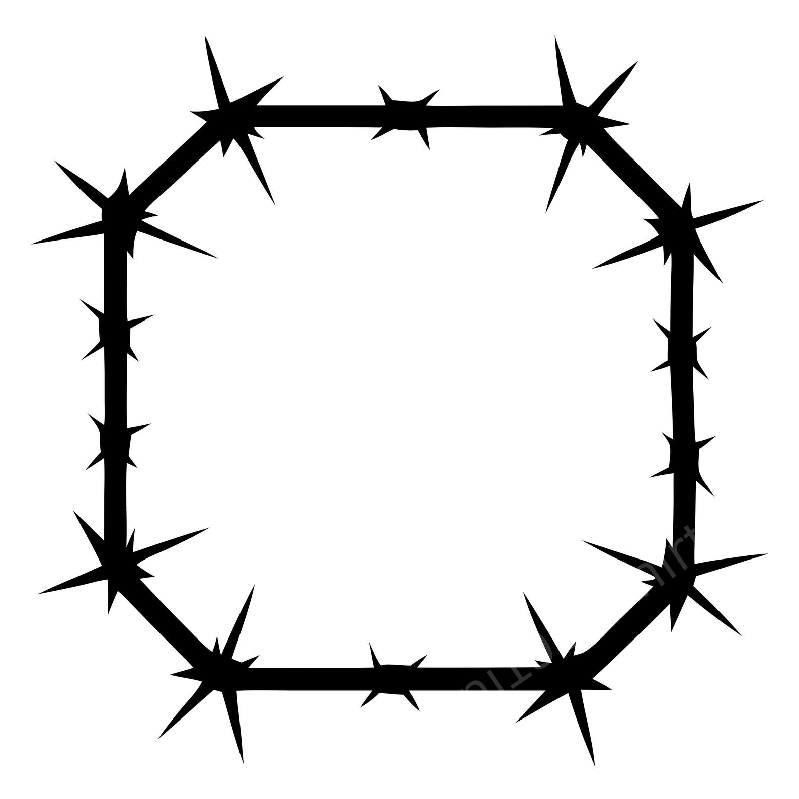 Spike Frame Border SVG PNG JPG - Edge Frame Clipart, Digital Download ...