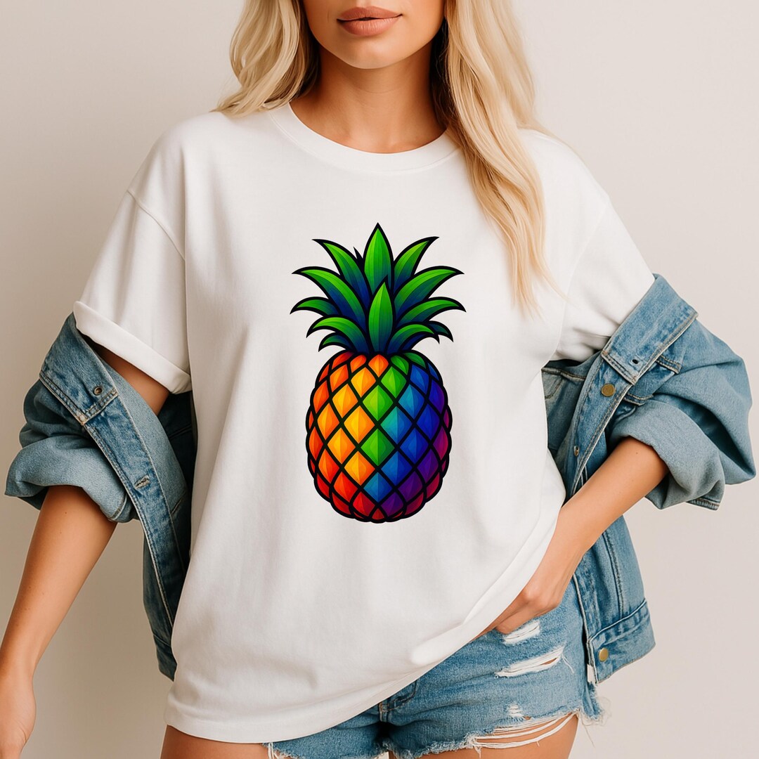 Rainbow Pineapple Printable PNG - Vibrant Tropical Fruit Clipart ...