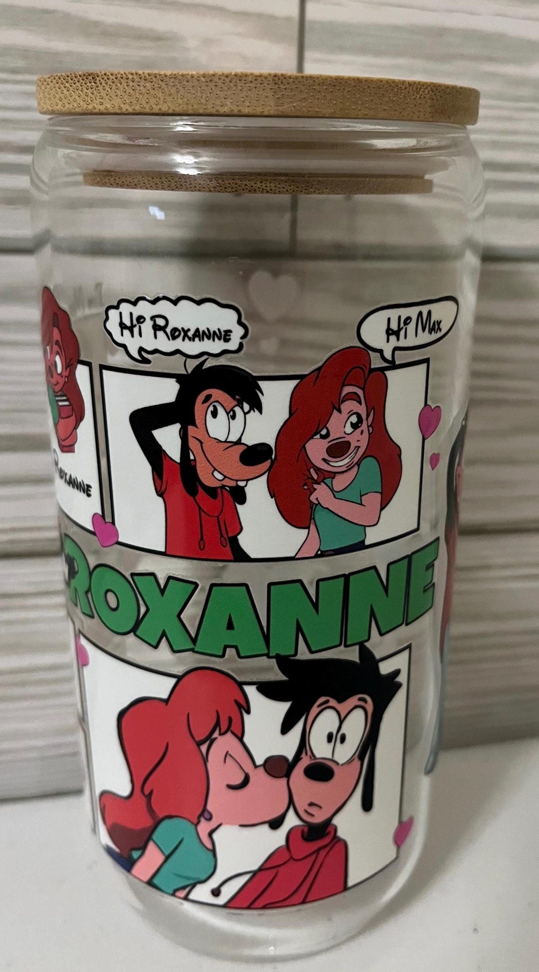 16oz Glass Libby Cup, UV DTF, Max, Roxanne, Love - Etsy
