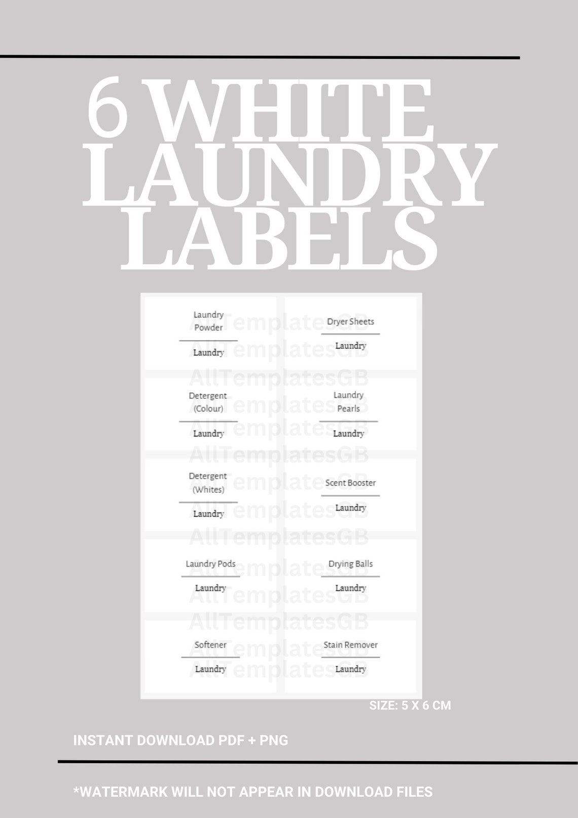 6 Minimalist White Laundry Labels - Etsy