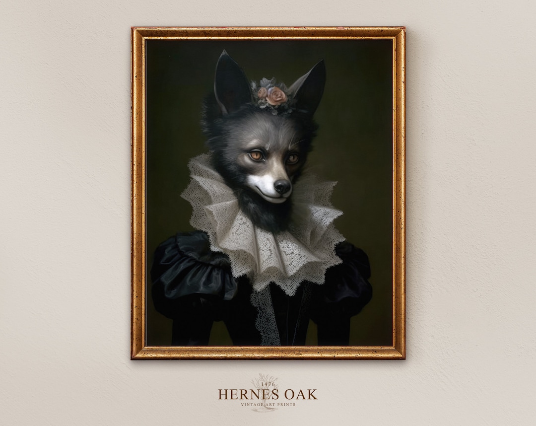 Victorian Fox Print, Gothic Dark Academia Decor (digital Download) - Etsy