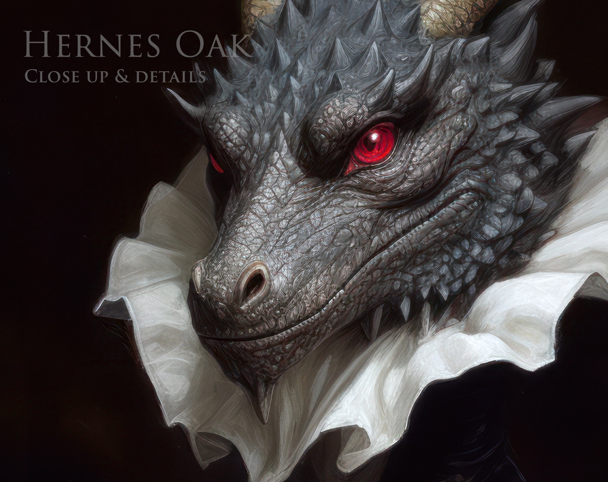 Gothic Dragon Print Victorian Dragon Portrait Medieval - Etsy