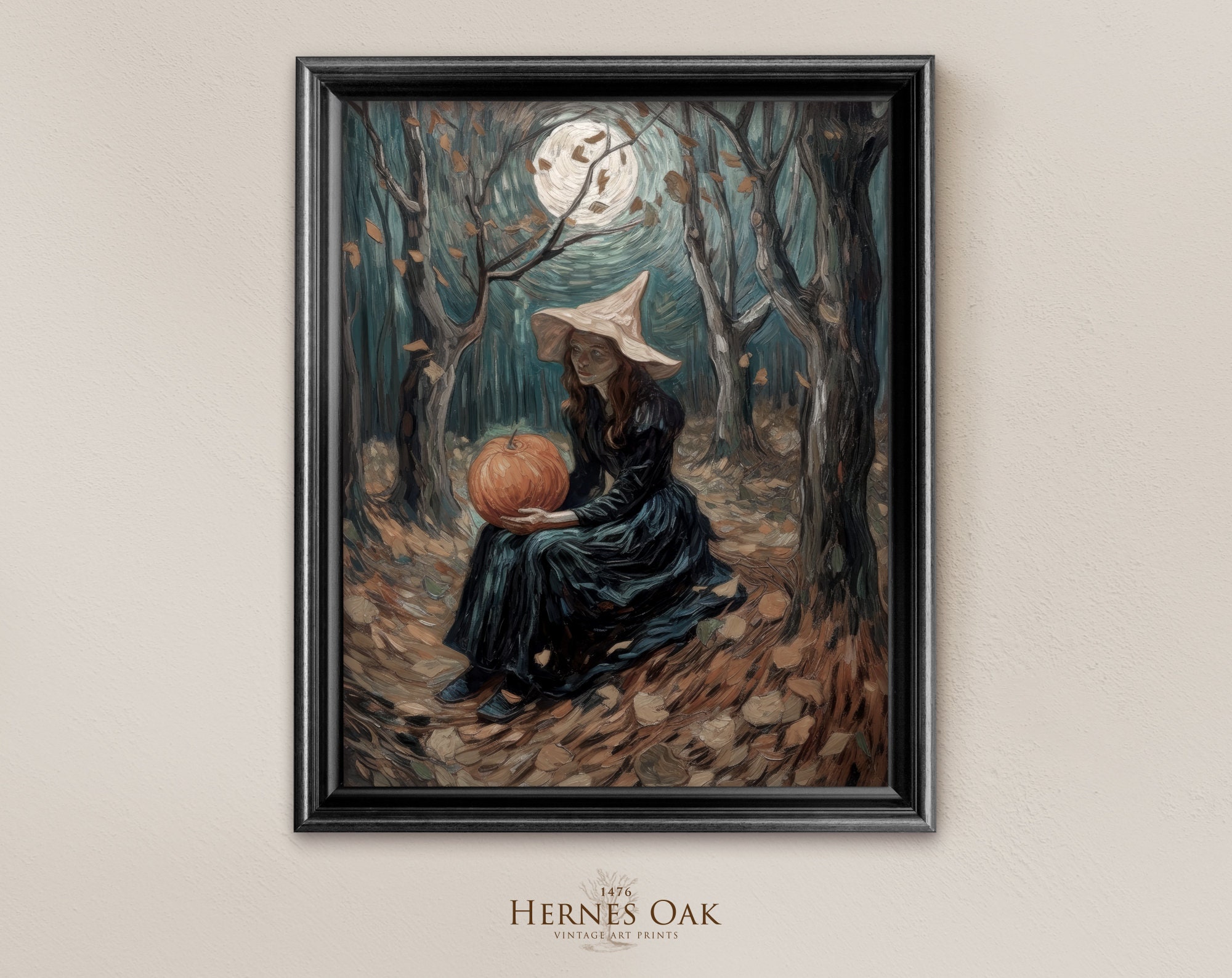 Vintage Witch Print, Spooky Art Print, Witchy Wall Print, Halloween ...