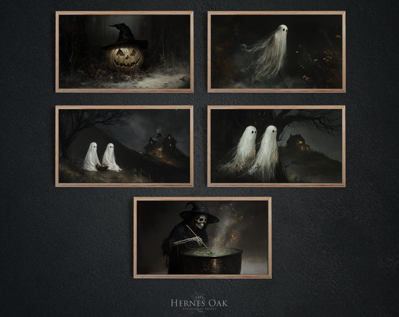 Dark and Moody Gothic Halloween Frame TV Art Set of 34 | Dark Academia ...