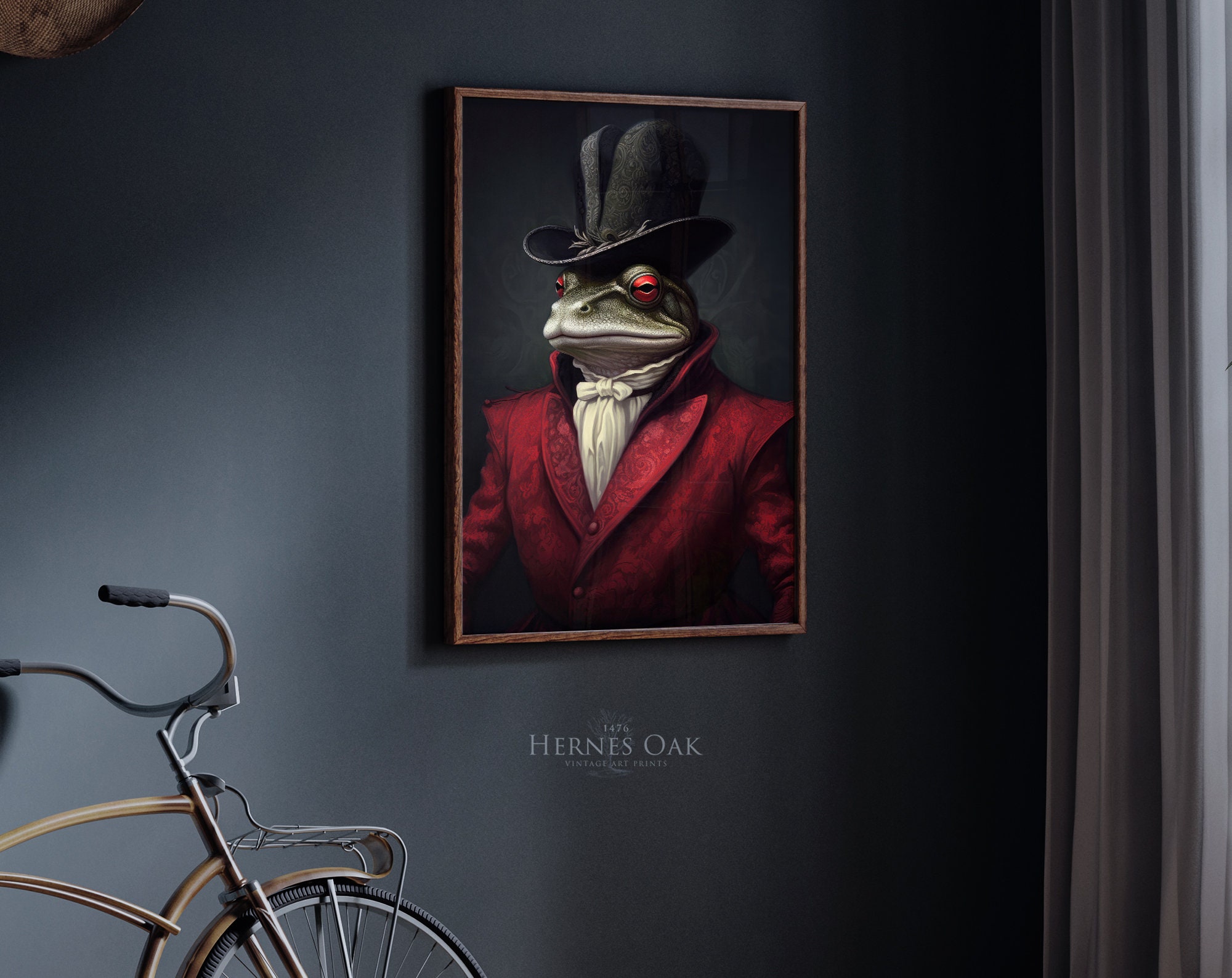 Gothic Frog Print, Victorian Frog Portrait, Dark Academia, Printable ...