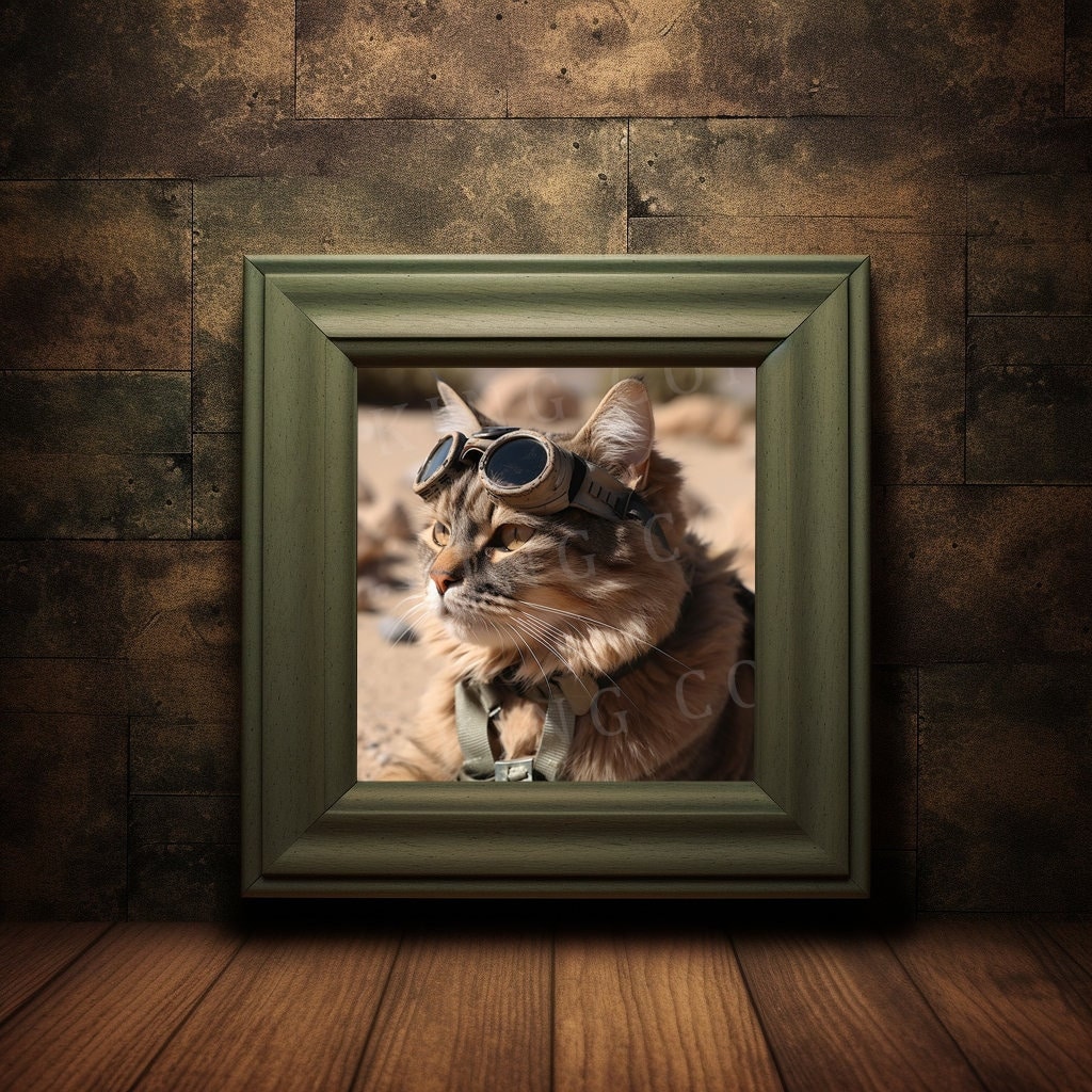 Digital Art Piece: Military Cat, Army Cat, Scouting Animal - Etsy