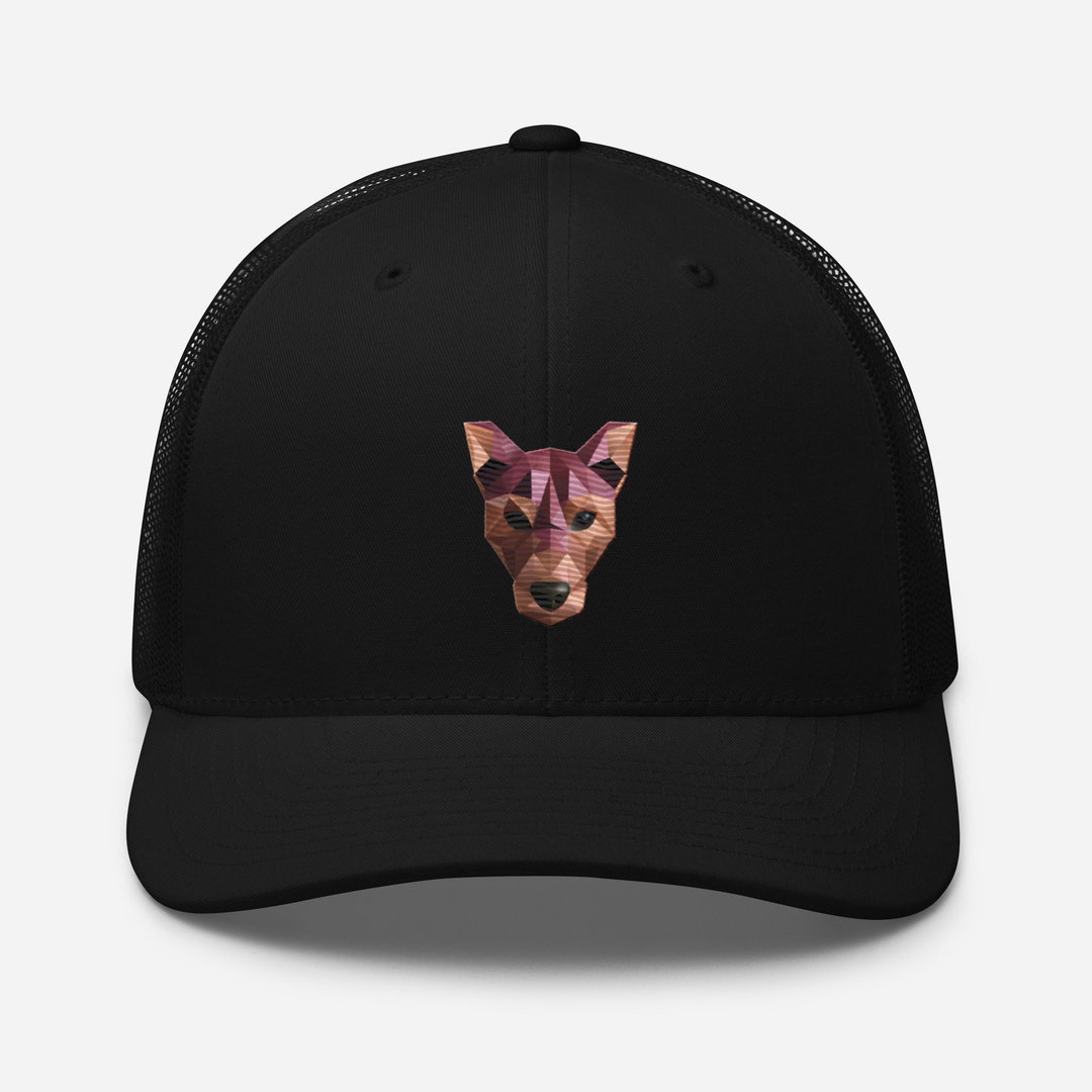 Trucker Cap With Dog Embroidery - Etsy