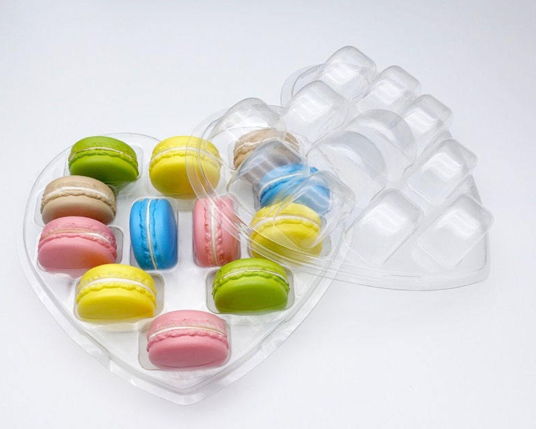 12 Cavities Heart Shape Macaron Clamshell PET - Etsy