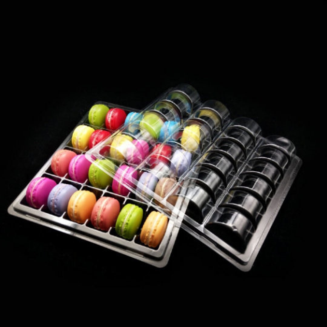 24 Cavities Macaron Clamshell PET Perfect for Macaron Ice Cream or Ice ...