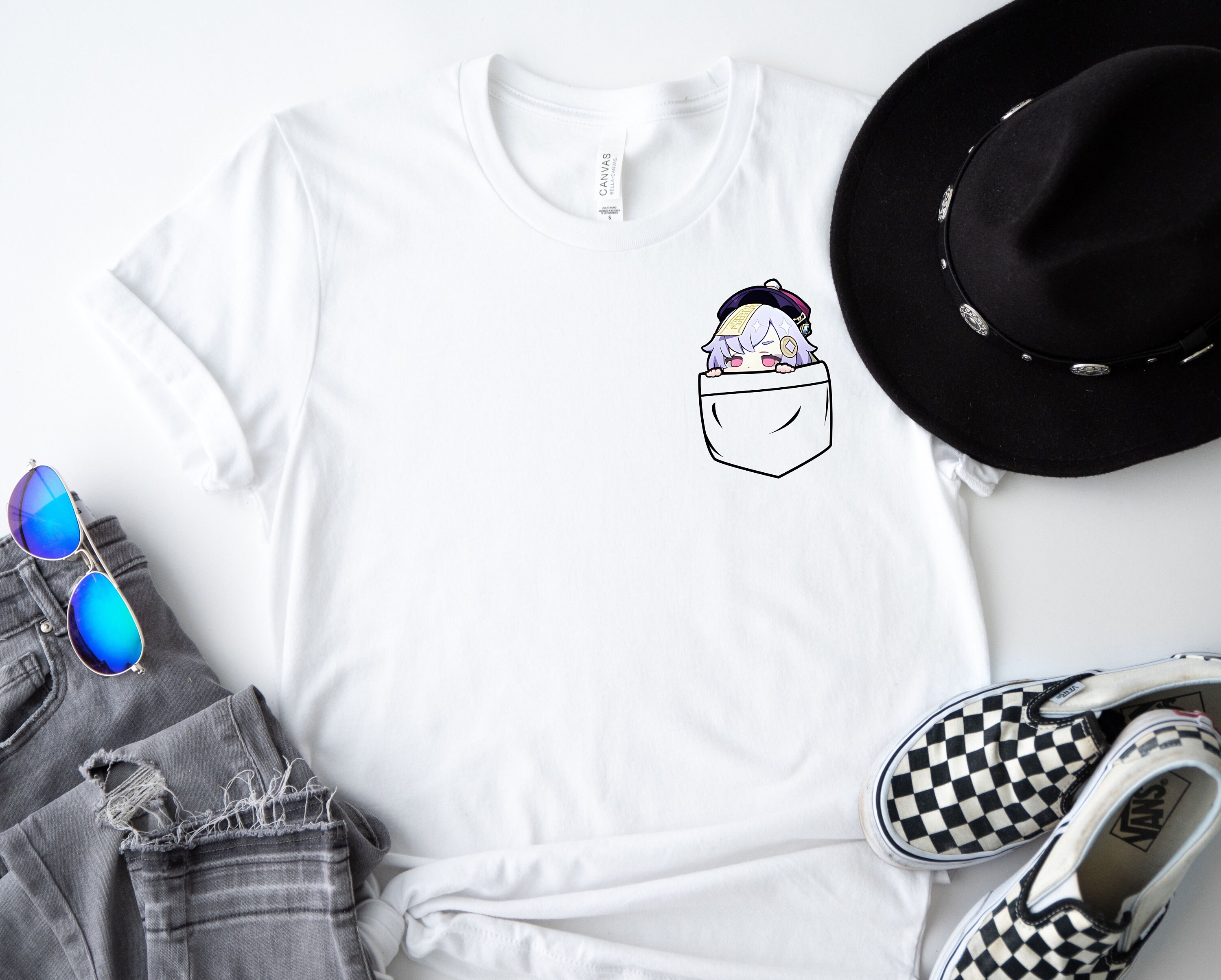 Qiqi Pocket Shirt, Genshin Impact Shirt, Genshin Impact Emote, Genshin ...