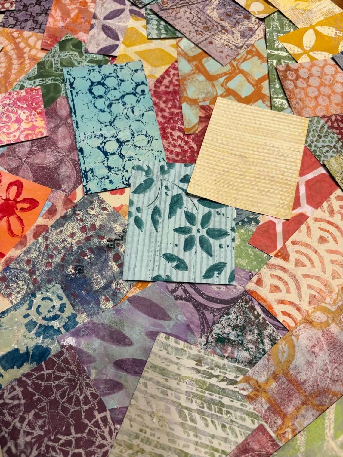 BEST DEAL! 100 Mini Pieces Mixed Grab Bag Gelli Plate Papers for Use in ...