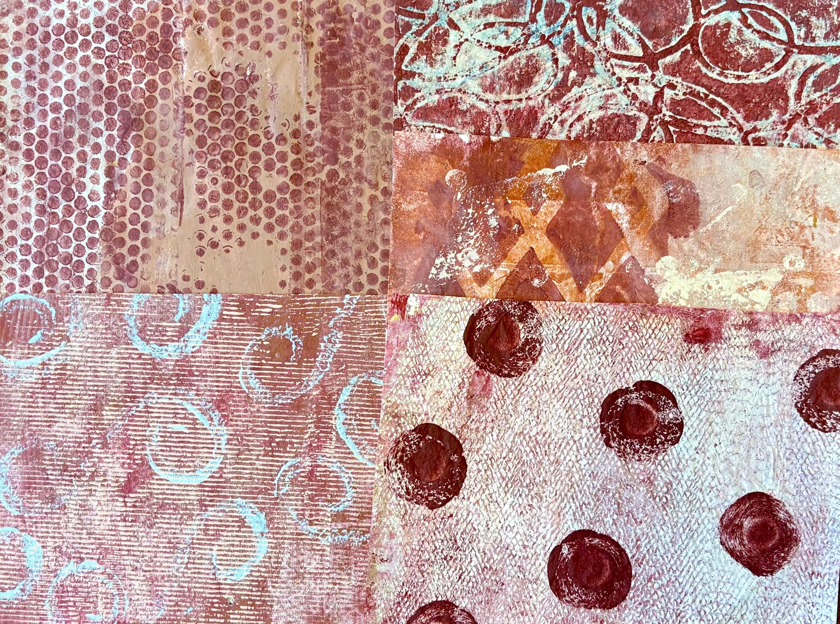 Assorted Red Handmade Hand Painted Gelli Plate Papers for Use in ...