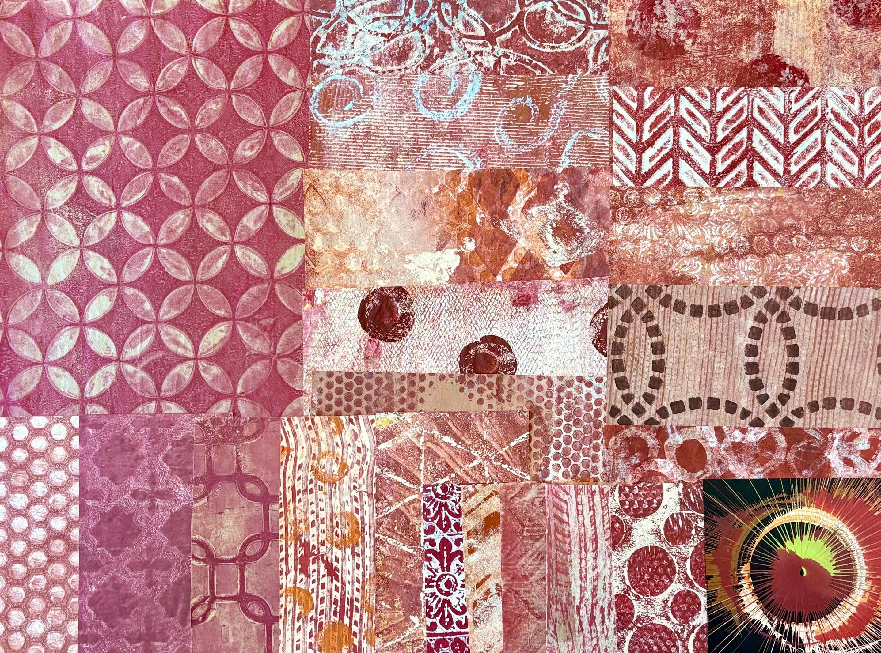 Assorted Red Handmade Hand Painted Gelli Plate Papers for Use in ...
