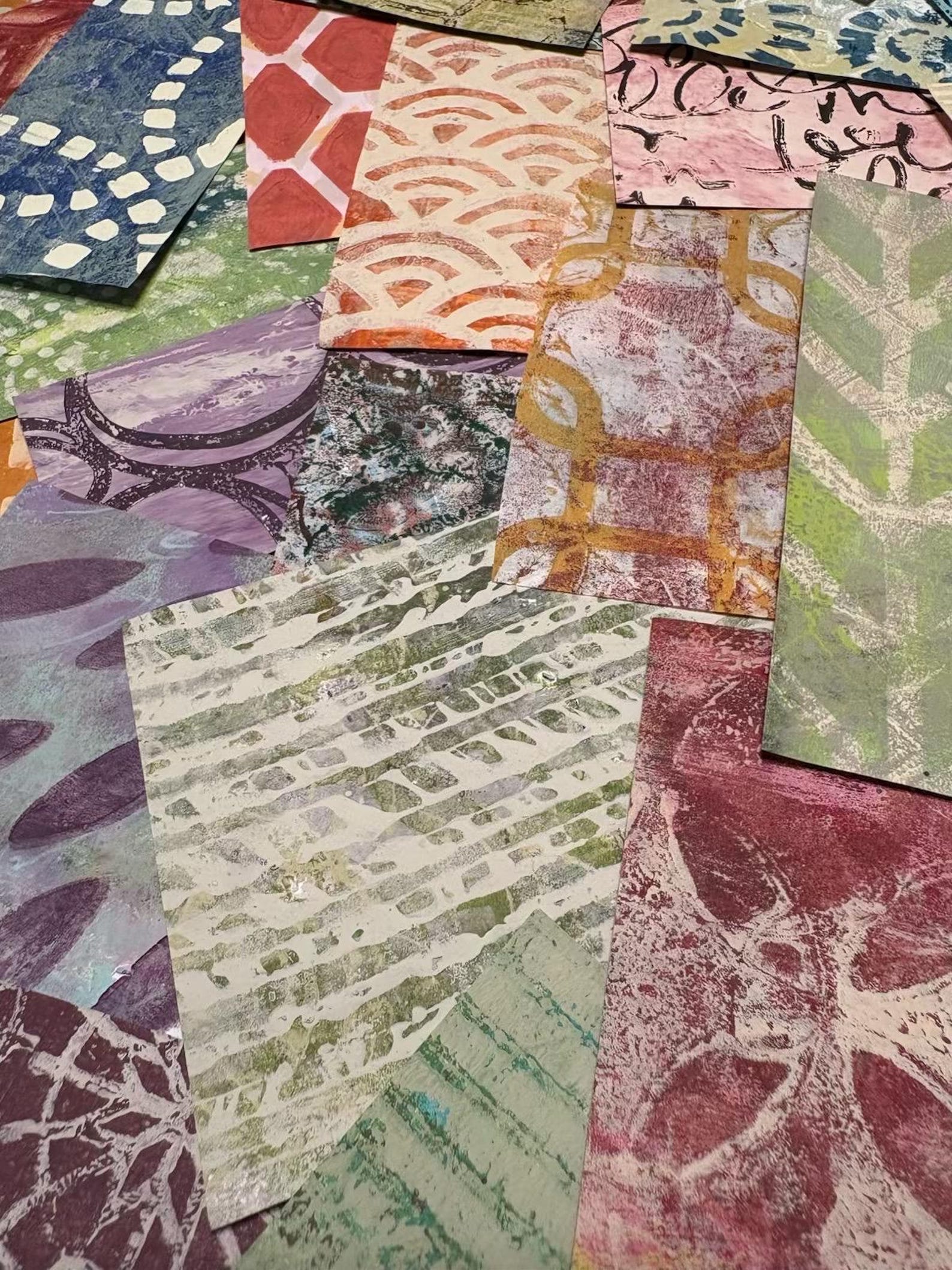 BEST DEAL! 100 Mini Pieces Mixed Grab Bag Gelli Plate Papers for Use in ...