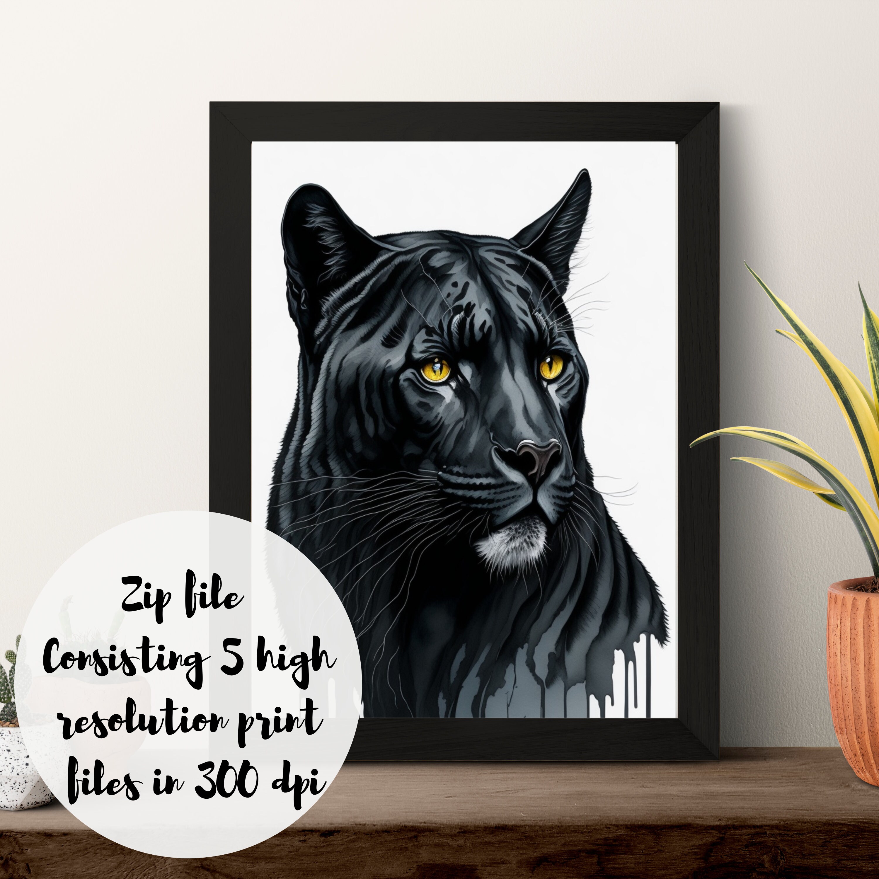 Watercolor Black Panther Printable Art Black Panther Print Download ...