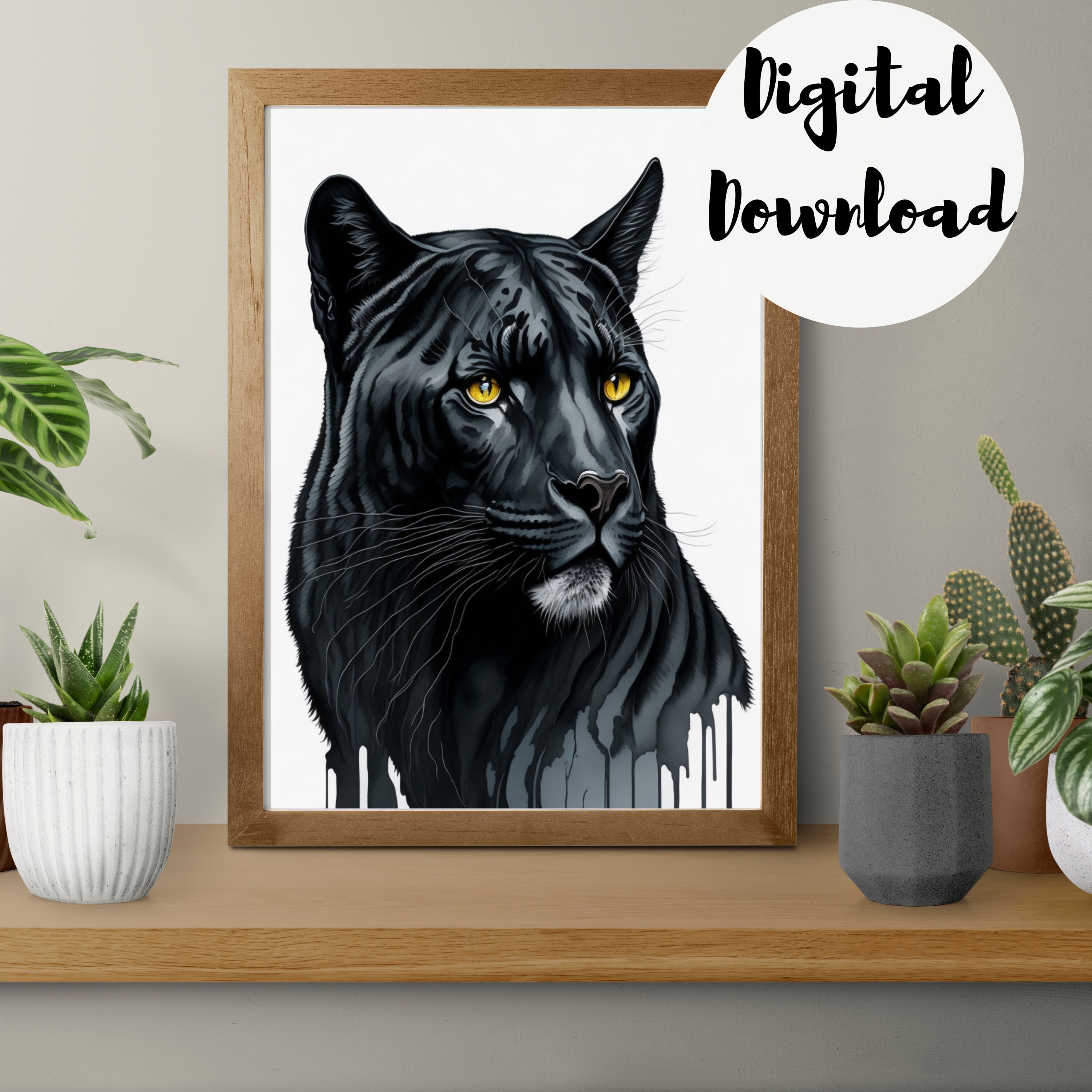 Watercolor Black Panther Printable Art Black Panther Print Download ...