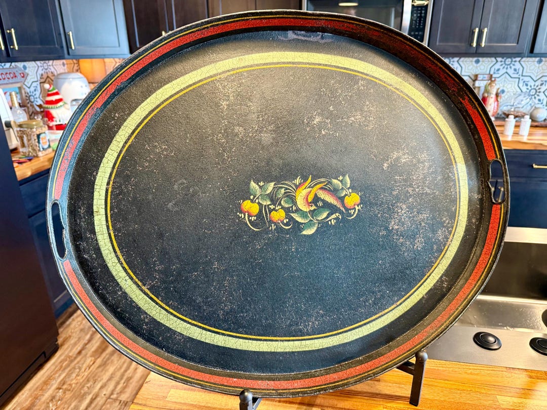WONDERFUL Old Toleware Tray - Etsy