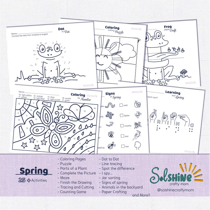 25 + Printable Kids Spring Activities, Spring Coloring Pages, Spring ...