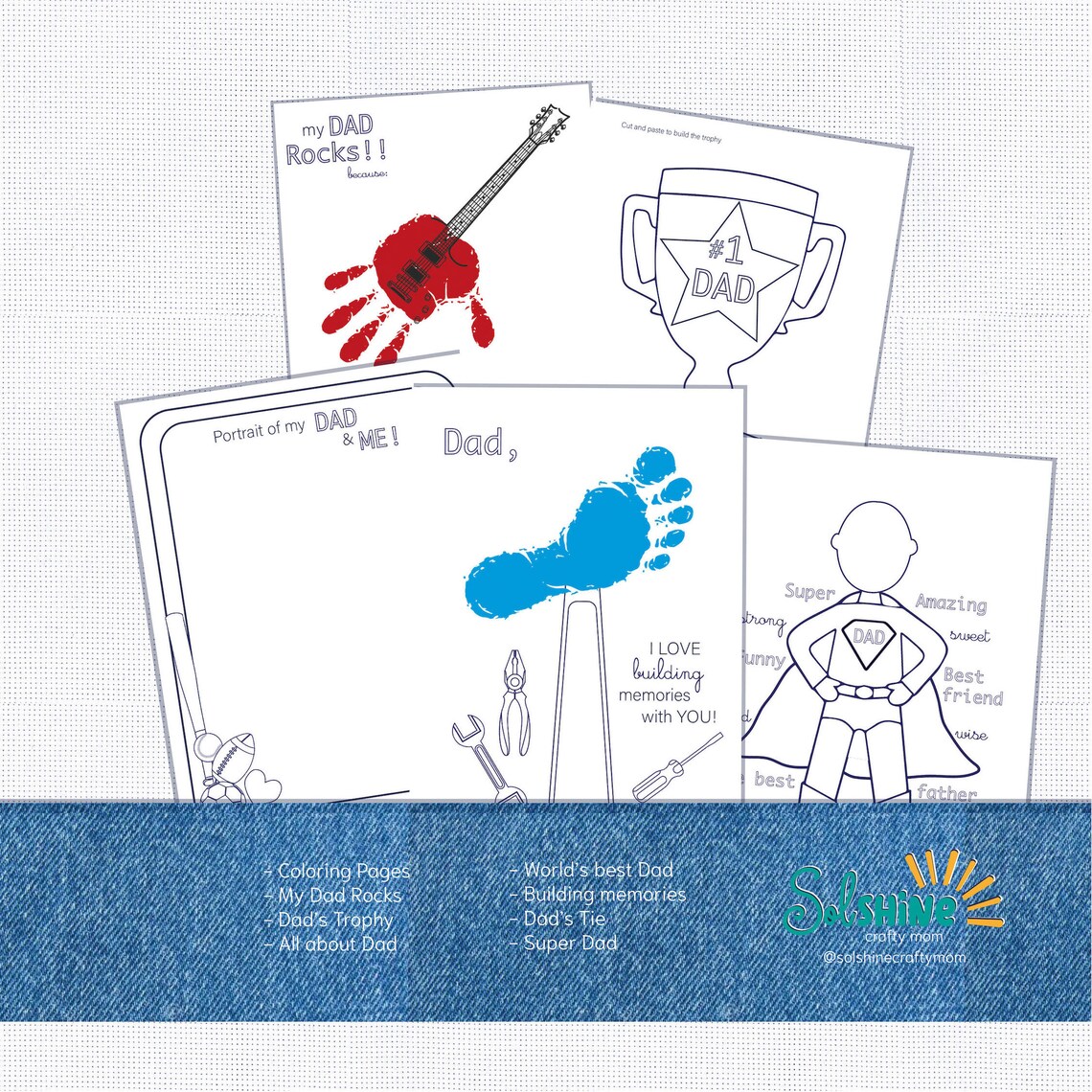 Father's Day Printables Activities, Coloring Pages, Notes for Daddy ...