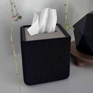 Modern Ribbed Tissue Box Cover Rc.1 | Fits Standard Cube Box ...