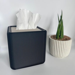 Modern Ribbed Tissue Box Cover Rc.1 | Fits Standard Cube Box ...