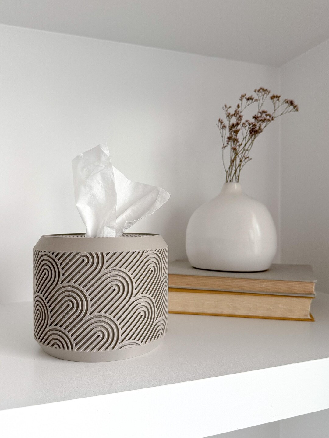 Modern Tissue Box Cover | 3D Printed Round Tissue Pod E.1 - TIDAL ...