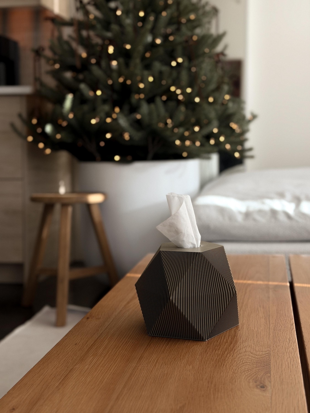 Tissue Box Cover | Modern Refillable Ribbed Tissue Holder | Pentaform ...