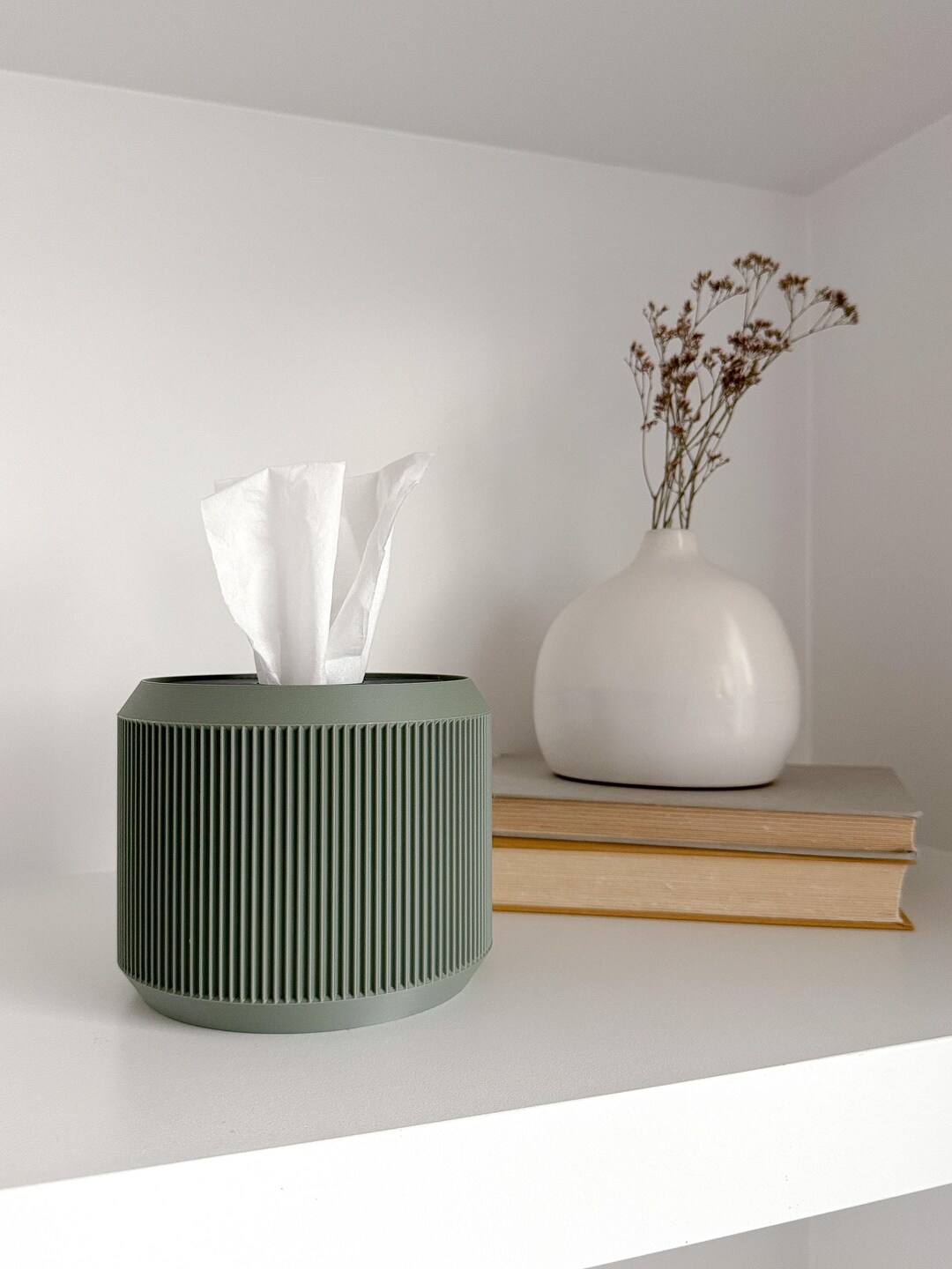 Modern Tissue Box Cover | 3D Printed Round Tissue Pod E.1 - VELOURA ...
