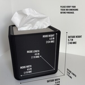 Modern Ribbed Tissue Box Cover Rc.1 | Fits Standard Cube Box ...