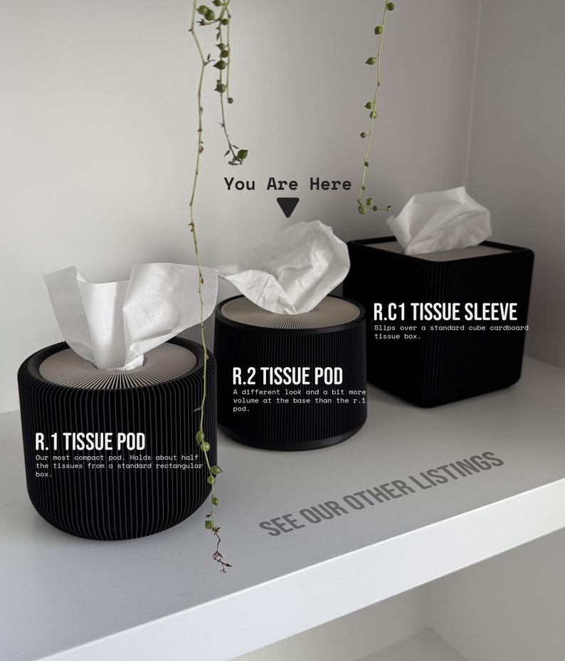 Square & Rectangular Tissue Box Cover Replacement | Minimalist Round ...