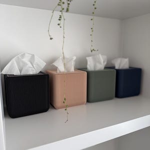 Modern Ribbed Tissue Box Cover Rc.1 | Fits Standard Cube Box ...