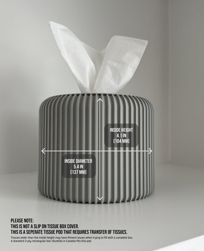 Square & Rectangular Tissue Box Cover Replacement | Minimalist Round ...