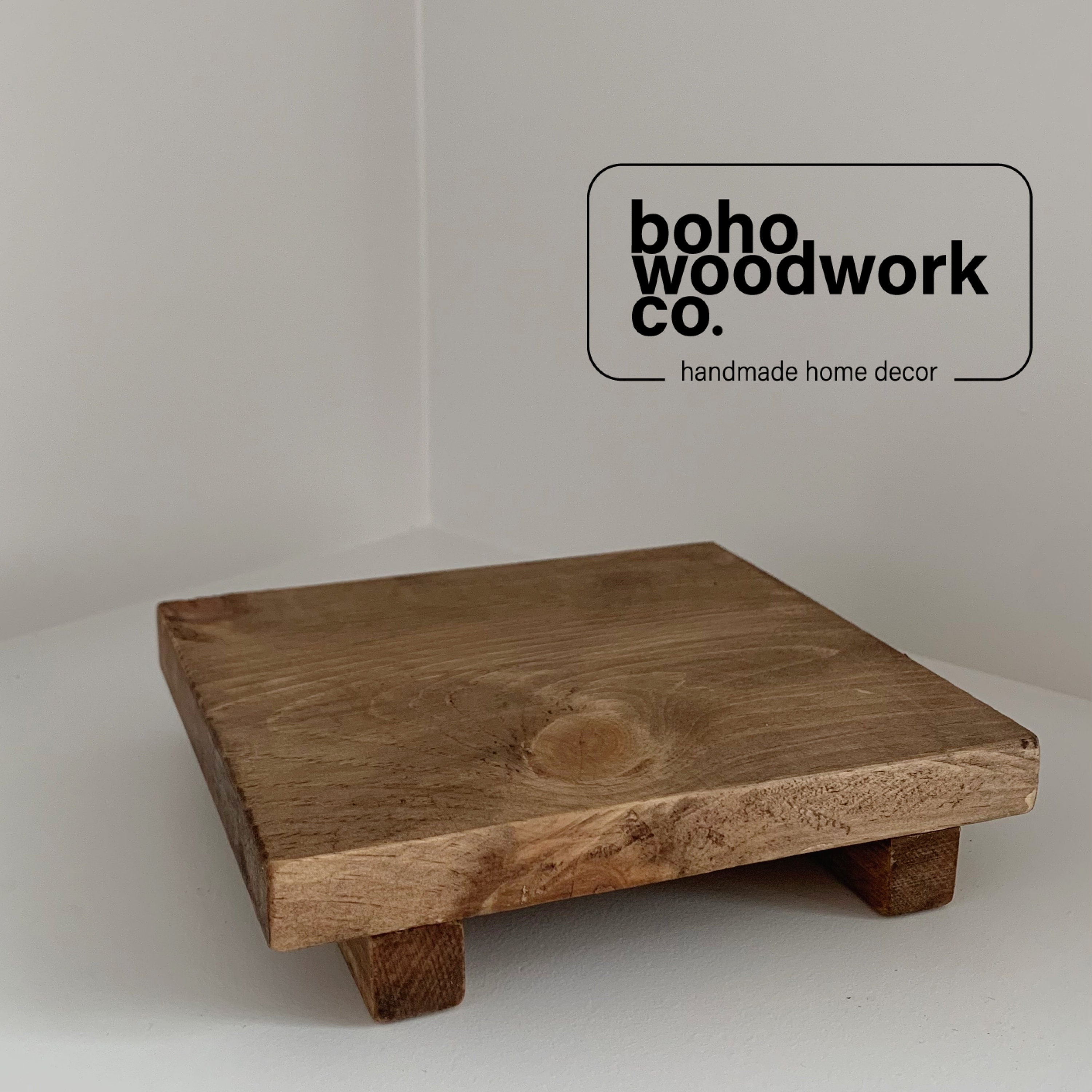 Square Decorative Wood Riser Tray Wooden Soap Tray Wood - Etsy