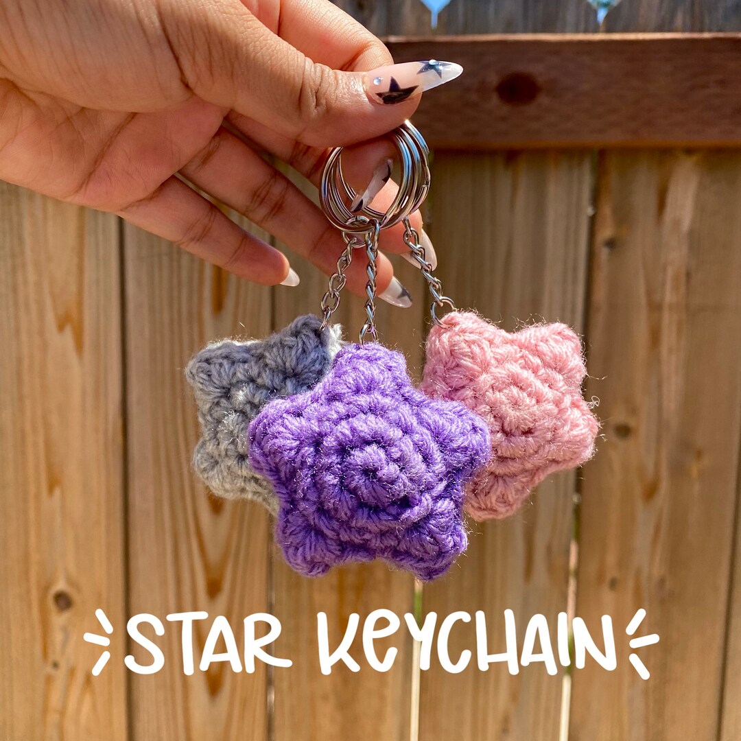 Handmade Crochet Star Keychain | Cute Bag Accessory - Etsy