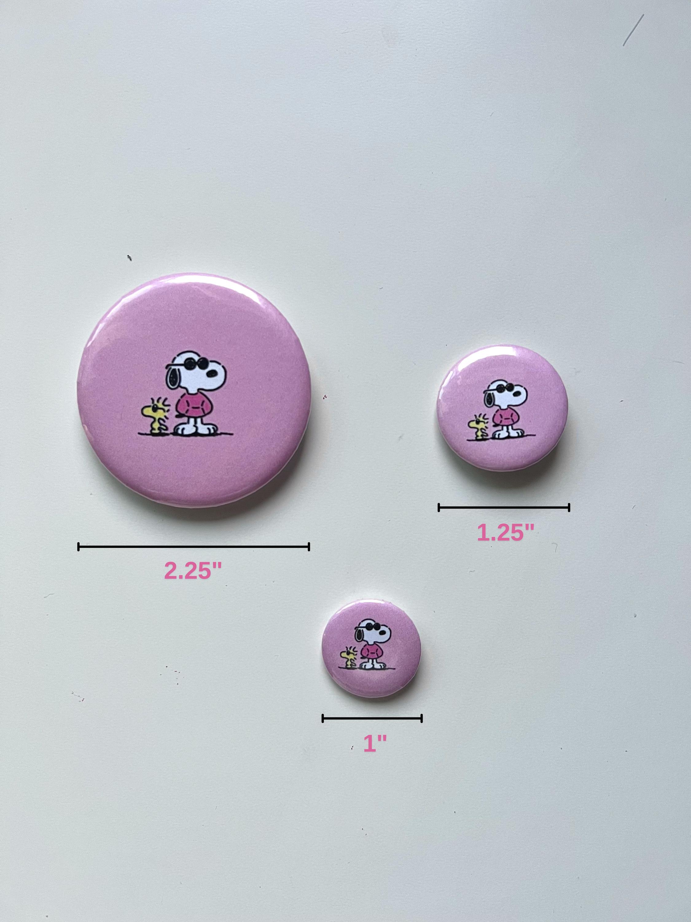 Coquette Pink Pin-back Buttons: Snoopy, Retro, & Bookish Designs - Etsy