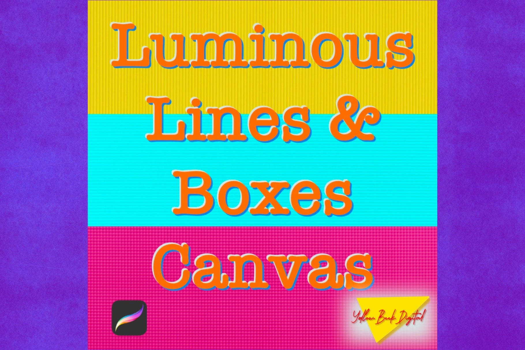 Luminous Lines and Boxes Canvas for Procreate, Stationery, Textured ...