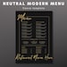 Neutral Modern Menu - Minimal Restaurant Menu Canva Template ...