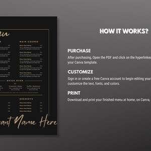 Neutral Modern Menu - Minimal Restaurant Menu Canva Template ...