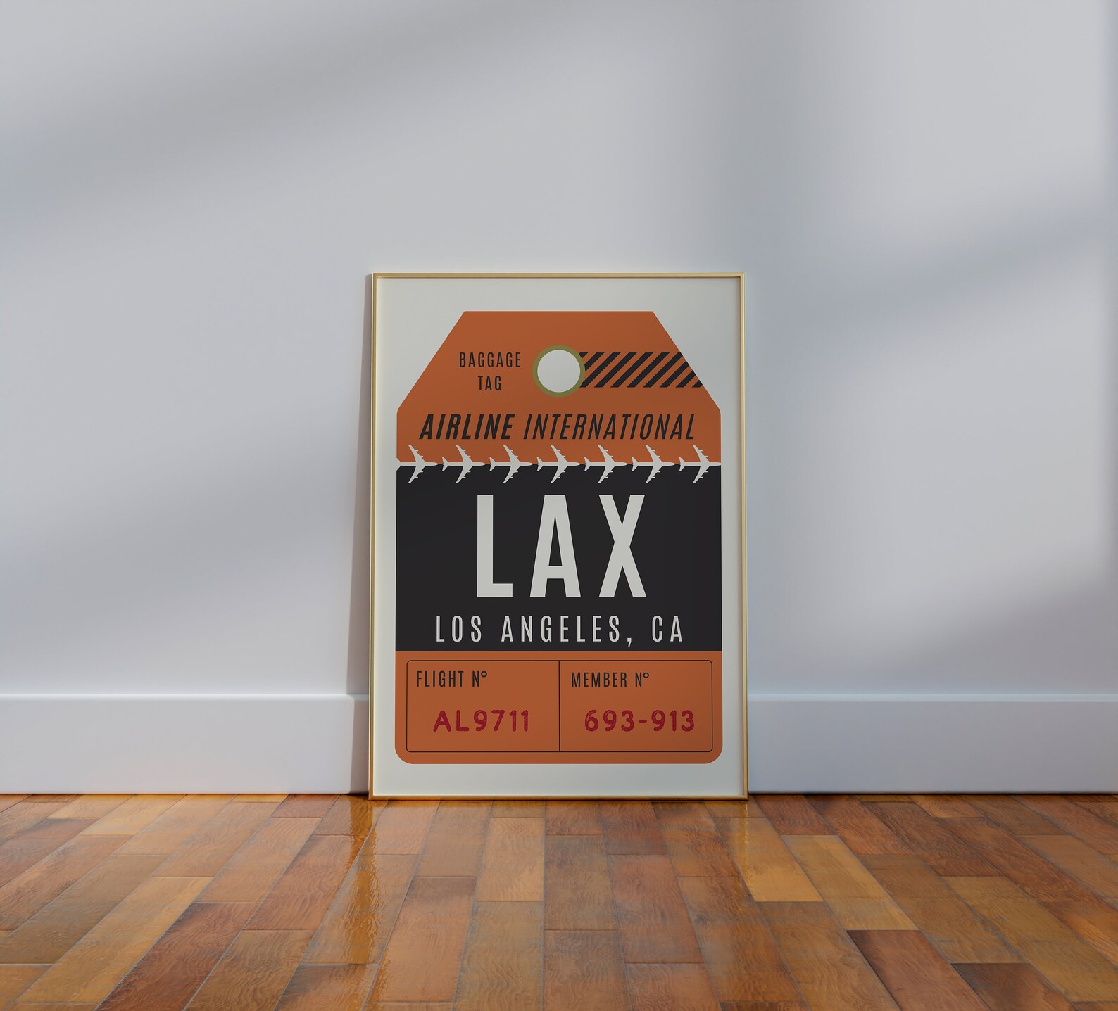 Los Angeles Luggage Print Tag, LAX Poster, LA Wall Decor, California ...