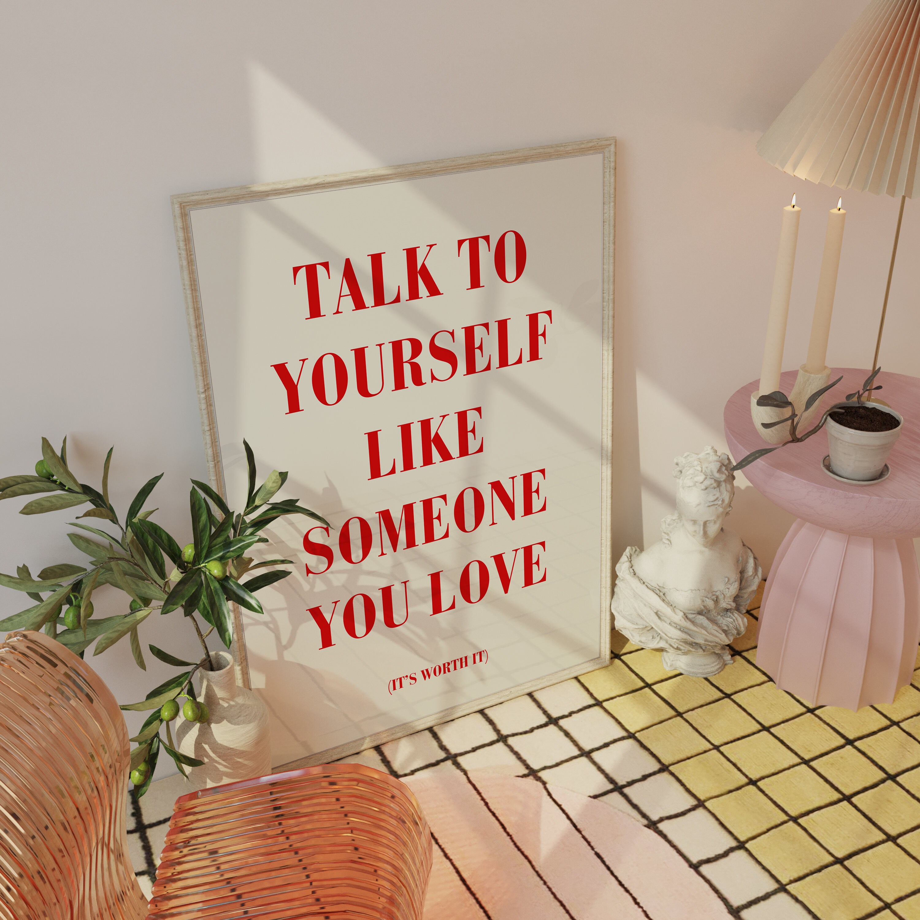 Self Love Poster, Typography Art, Cute Room Decor, Quirky Art Print ...